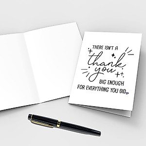 Qiliji Funny Thank You Card, Humor Appreciation Card for Women Men, There Isn't A Thank You Big Enough For Everything You Did