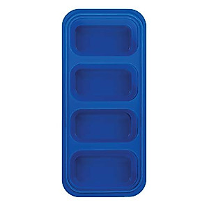 HIC Kitchen Prep-N-Freeze Portion Tray with Lid, Collapsible LFGB Silicone, 6-Ounce Sections