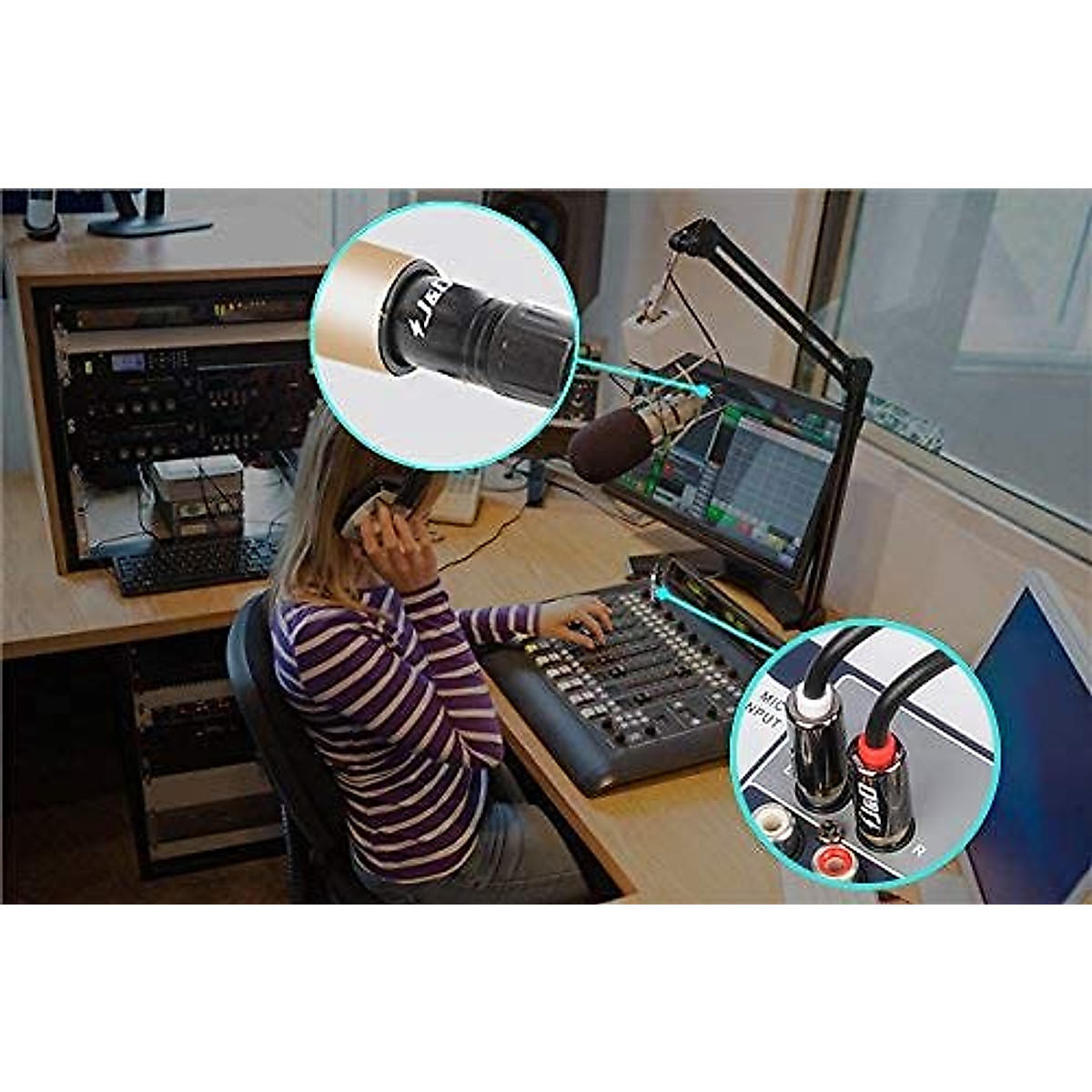 J&D XLR to 2 RCA Y Splitter Patch Cable, PVC Shelled Unbalanced Dual RCA Male to XLR Female Stereo Audio Interconnect Cable Adapter for Speaker Condenser Mic Mixer AMP, 6 Feet