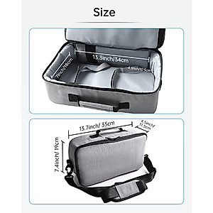 Projector Case, smanic Projector Travel Carrying Bag with Adjustable Shoulder Strap & Compartment Dividers for for Acer, Epson, Benq, LG, Sony (Large)