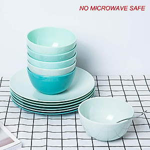 KX-WARE 28-ounce Melamine Bowls set, 6-inch 100% Melamine Cereal/Soup/Salad Bowls, set of 6 in Cool Assorted Colors