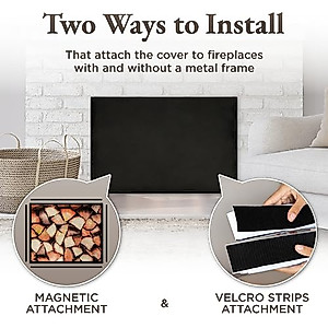 Choice Home Goods Magnetic Fireplace Cover - Cozy Wood Design Fireplace Draft Blocker - Fire Place Cover for The Living Room - Fireplace Insulation Draft Stopper - Fireplace Blanket - 39 x 32”