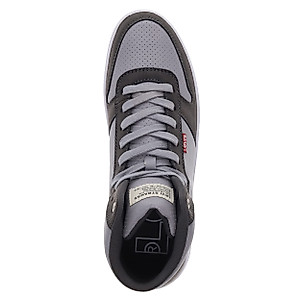 Levi's Mens Drive Hi Synthetic Leather Casual Hightop Sneaker Shoe, Grey/Charcoal, 12 M