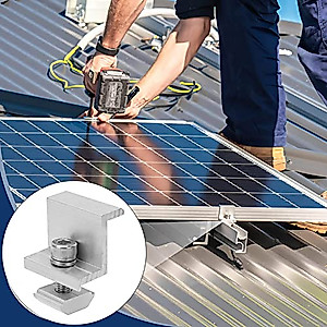 10PCS Solar End Clamp Solar Panel Mounting Z Brackets Aluminum Alloy Pressing Block PV Panel Rail End Grounding Clamps for RVs Trailers Boats Yachts Wall (40mm)