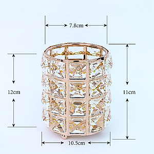 LUGUNU Makeup Brush Holder Organizer Crystal Vanity Decor Bling Personalized Comb Brushes Pen Storage Box Container (Crystal Pot)