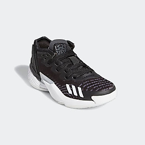 adidas D.O.N. Issue 4 Basketball Shoe, Core Black/White/Carbon, 1.5 US Unisex Little Kid