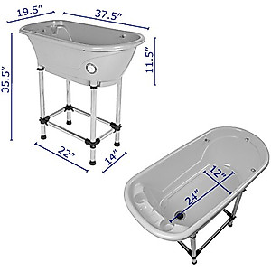 Flying Pig™ Pet Dog Cat Portable Bath Tub (White, 37.5"x19.5"x35.5")