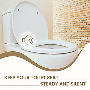 Gadgetime USA Toilet Seat Bumper Kit - Toilet Seat Risers & Toilet Cover Bumpers with Rubber Adhesive Pads - Bidet Compatible Toilet Seat Accessories for Cushioning & Protection - Pack of 4