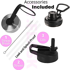 Dr.FLASK Sports Water Bottle - 32 Oz, 3 Lids (Straw Lid), Leak Proof, Vacuum Insulated Stainless Steel, Double Walled, Thermo Mug, Metal Canteen