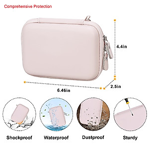 Elonbo Carrying Case for Phomemo D30 Label Maker Machine/for Phomemo D35 Portable Bluetooth Label Printer Travel Bag, Mini Smart Phone Handheld Labeler Storage Holder, Pocket Fits Label Paper, Pink