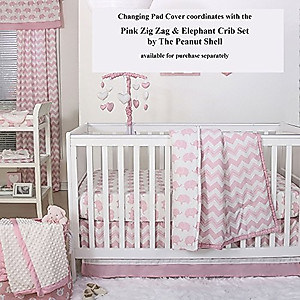 Pink Elephant Print Cotton Changing Pad Cover by The Peanut Shell