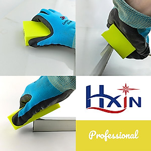 HXIN Diamond Hand Polishing Pad Diamond Sanding Block Foam Backed Diamond Sponge Sanding Pads for Wet or Dry Grinding polishing for Granite Marble Stone Tile Glass Ceramic (1, 200# Square)