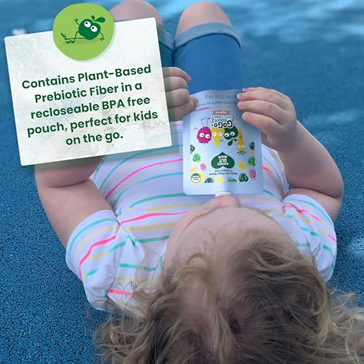 GoGo SqueeZ Happy TummieZ Organic Apple Pear Yellow Carrot Raspberry, 3.2 Oz (Pack of 4), Kids Snacks with Prebiotic Fiber, Gluten Free, Nut Free, Dairy Free Gut-Friendly Snack