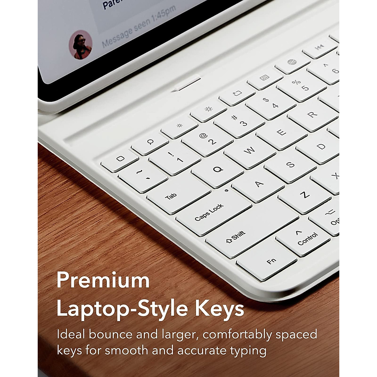 ESR iPad Keyboard Case for iPad Pro 11 inch (1st, 2nd, 3rd, 4th Generation) and iPad Air (4th, 5th Generation), iPad Magnetic Detachable Keyboard Case, Multi Adjustable Mode, Light and Portable, White