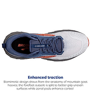 Brooks Men’s Cascadia 17 Trail Running Shoe - Blue/Navy/Firecracker - 10.5 Wide