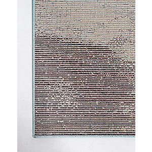 Unique Loom Jardin Collection Colorful, Vibrant, Abstract Watercolor Area Rug, Rectangular 7' 0" x 10' 0", Blue/Gray