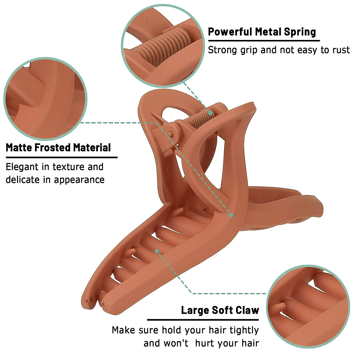 Whaline Hair Claw Clip 6 Color Hair Jaw Clamp Clips 4.3 Inch Nonslip Hair Claw Strong Hold Matte Butterfly Clip Clamp Hair Styling Accessories for Women Girls Thin Thick Fine Hair