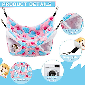 Sweetude 6 Pcs Rat Hammocks Set Ferret Hanging Tunnel Sugar Glider Toy PET Hideout Bed for Cage Small Animal Guinea Pig Hideout Tunnel Bed Hamster Toy Accessories for Rat Ferret Guinea Pig(Lovely)