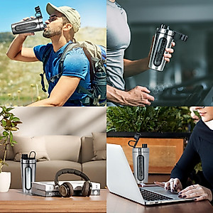 Shaker Bottles for Protein Mixes - Toofeel 28 oz Stainless Steel Protein Shaker with 2 Mixing Ball, Not Stays Cold/Hot, Visible Window Metal Shaker Cups, Leakproof, BPA Free Bottle Shaker