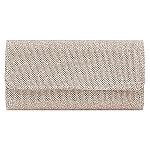 Naimo Flap Dazzling Small Clutch Bag Evening Bag With Detachable Chain (Champagne)