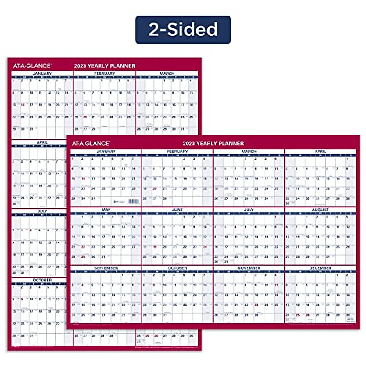 AT-A-GLANCE 2023 Wall Calendar, 24" x 36", Extra Large, Monthly, Paper, Reversible, Vertical/Horizontal (PM21228)