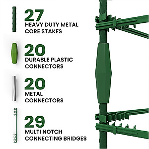K-Brands Tomato Cage - Premium Tomato Trellis and Plant Support for Tomatoes, Vegetable and Climbing Plants - Tomato Cages for Garden and Pots Outdoor (3 Pack - Upto 48 inches)