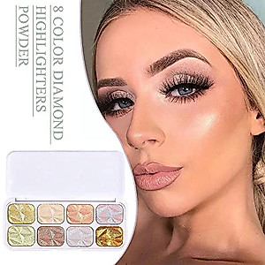 8 Colors Highlighter Makeup Palette for Face Highlighters & Luminizers iluminadores de maquillaje profesional Gold Cheek Diamond Shimmer Stick