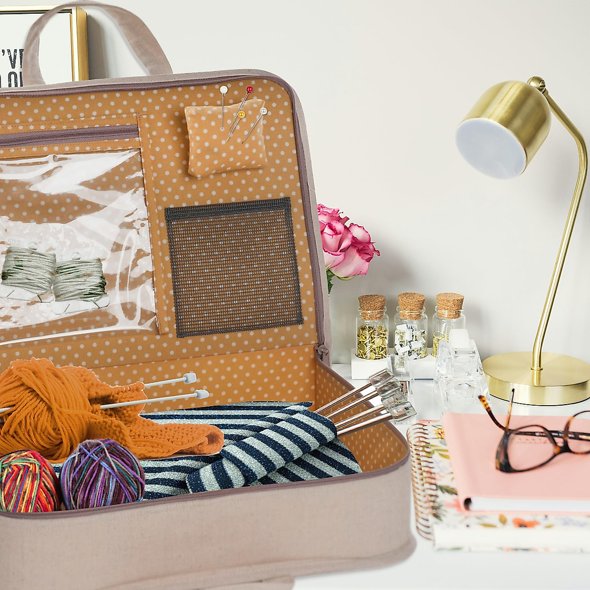 Project Case - Appliqué Linen Bee - Large - HobbyGift