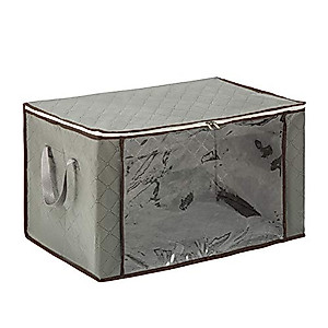 Large Capacity Clothes Storage Bags, Closet Organizer Clothes Storage Bags Organizer with Reinforced Handle,Thick Fabric for Comforters,Blankets, Bedding, Foldable with Sturdy Zipper(4-pack)