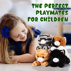 Libima 8 Pcs Cat Stuffed Animals Bulk 8 Inch Plush Kittens Cat Theme Party Favors Carnival Awards Birthday Party Gifts Assorted Cute Pet Toys Party Decor(Lying)