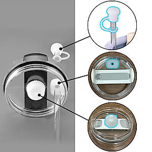 Tumbler Lid for Stanley Cup, 40oz Replacement Lid, With Spill Stopper and Anti-Slip Kit, Suitable for Stanley Quencher H2.0 Tumbler 40oz (White)