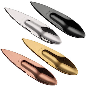 AnSaw Kiwi Spoon knife 2-in-1 Reusable avocados Fruit Cutter Peeler Spoons, Stainless Steel Multi Use For Home Kitchen and Travel Utensil,Set of 4