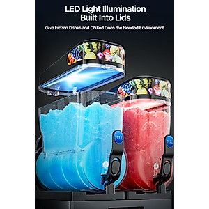 Leacco Commercial Slushie Machine, Frozen Drink Margarita Machine Smoothie Slushy Maker Stainless Steel 110V
