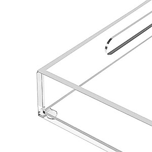 KOTEMON Acrylic Serving Tray with Handles-12x12x2.36Inch-Decorative Tray Letter Tray Organizer for Ottoman Coffee Table Countertop, Clear