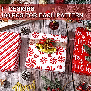 JarThenaAMCS 100 Sheets Christmas Tissue Paper Red White Art Tissue Candy Cane Stripe Wrapping Paper for Xmas Winter DIY Crafts Gift Packing, 14 x 20 Inch