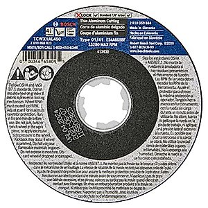 BOSCH TCWX1AL450 4-1/2 In. x 1/16 In. X-LOCK Metal Cutting Abrasive Wheel 46 Grit Compatible with 7/8 In. Arbor Type 1A (ISO 41) for Applications in Aluminum Cutting