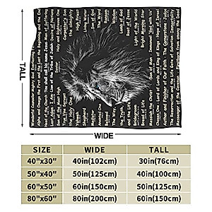 Bible Verse Blanket Christian Gifts (50x40inch)- Religious Throw Blanket Soft Lightweight Cozy Plush Warm Lion Blankets for Women Men