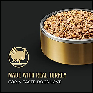 Purina Pro Plan Senior Dog Food Wet Gravy, BRIGHT MIND 7+ Turkey and Brown Rice Entree - (8) 10 oz. Tubs