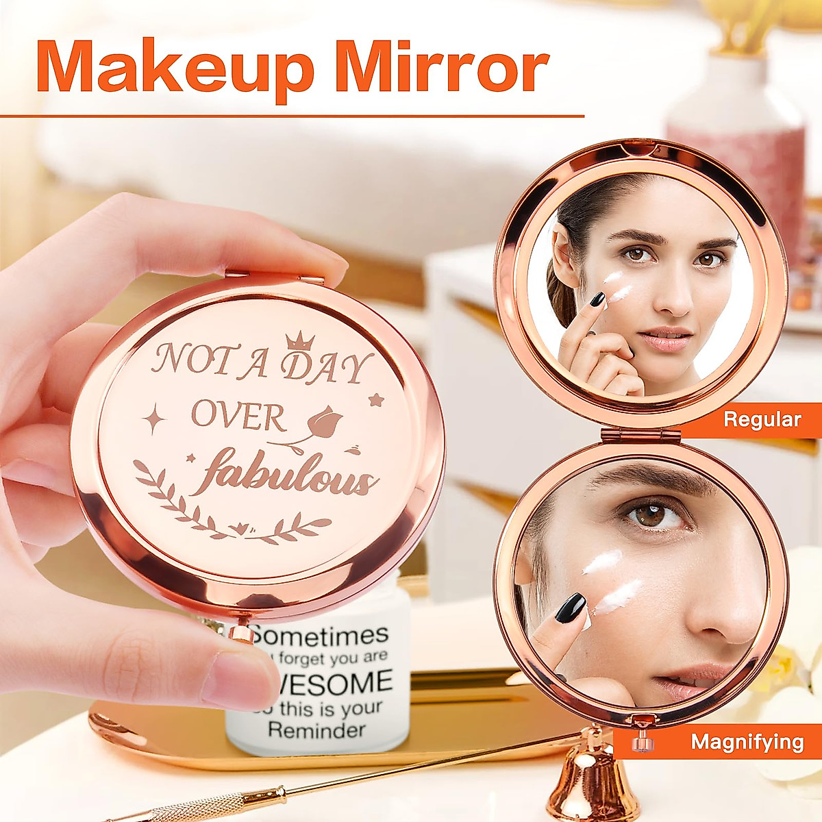 Birthday Gifts for Women, Christmas Gifts Basket for Friends Gifts for Her Girlfriend Sister Mom Unique Gifts Box Jade Roller Soap Mirror Tumbler Candle…