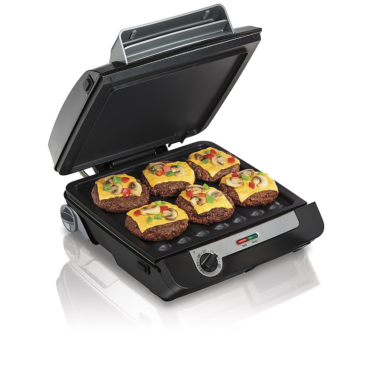 Hamilton Beach 4-in-1 Indoor Grill & Electric Griddle Combo with Bacon Cooker + Hamilton Beach Portable 7 Quart Programmable Slow Cooker