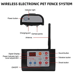 Smart Wireless Electronic Pet Dog Fence System and Dog Training Collar, Remote Control, Waterproof, Shock Resistant Collar, Electric Collar with Buzzer/Vibration/Shock, Suitable for 1/2/3 Dogs,for3do
