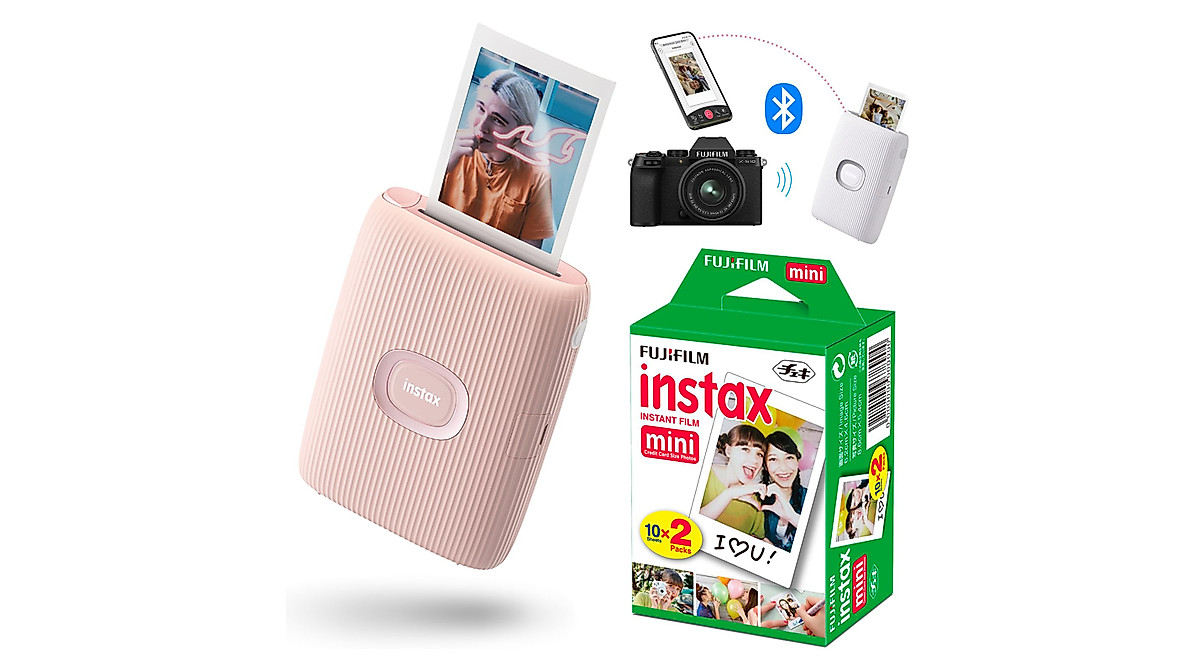 Fujifilm Instax Mini Link Printer - Dusky Pink Bundle