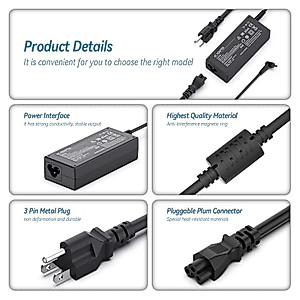 Acer 65W Laptop Charger for Acer Chromebook 11 13 14 15 R11 R13 CB3 CB5 C740 C720 C738T C731 C738T CB3-532 N15Q8 N15Q9 N16Q1 A13-045N2A A11-065N1A Spin 1 3 5 Swift 3 N16P1 CB3-131 Power Supply Cord