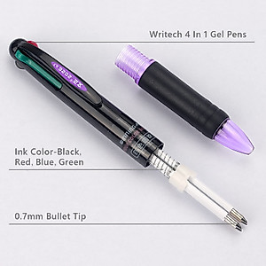 8 Pack Multicolor Ballpoint Pen, 4-in-1 Colored Pens 0.7mm Fine Point, 4 Color Retractable Ballpoint Gift Pens for Office School Supplies