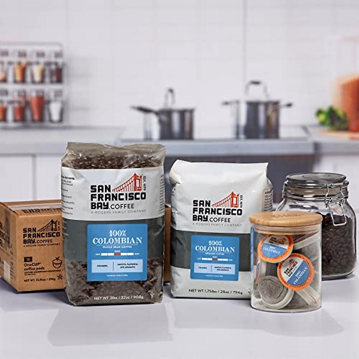 San Francisco Bay Compostable Coffee Pods - 100% Colombian (80 Ct) K Cup Compatible including Keurig 2.0, Medium Roast