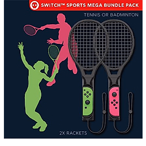 Numskull Nintendo Switch Sports Pack Mega Bundle - Designed For OLED Lite Console Users - Golf Clubs, Arm Bands, Rackets And More - Gamer Controller Accessory