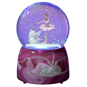 Dreamwizor Snow Globe for Birthday, Ballet Recital Gift, Made with Real Glass, Collectible Ballet Dancer Snowglobe for Adult, Musical Snow Globe Gift for Wife, Women and Girls, Tuned Swan Lake