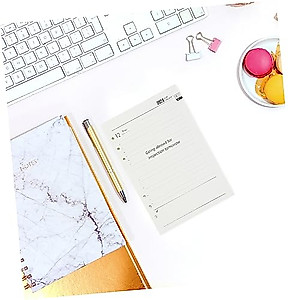 NUOBESTY 2pcs 2024 English Agenda Book inside Page A5 Pocket Notebook Pocket Notepad Daily Planner 2023-2024 Daily Planner 2024 Blank Notebook White Accessories Office Portable Paper