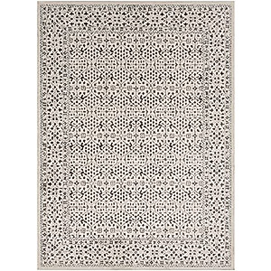 Sattley Modern Farmhouse Living Room Bedroom Dining Room Area Rug - Transitional Bohemian Carpet - Non Shed, Stain Resistant - Beige, Grey, Black, Cream, Ivory - 5'3" x 7'3"