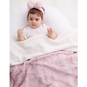 BUTTZO Baby Blanket for Boys Girls Toddlers,Fuzzy Soft Warm Cozy Minky Dot Receiving Blanket,Baby Newborn Blanket Shower Gifts (Pink, 30 X 40 inch)